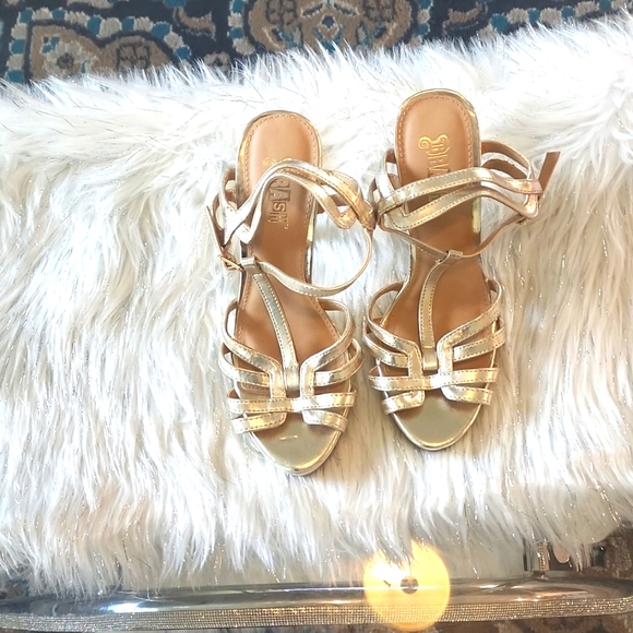 Brash | Shoes | New Brash High Heel Gold Sandals | Poshmark
